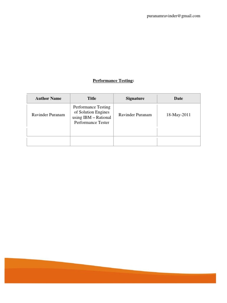 Performance Testing of Java Engines Using IBM - Rational Performance ...