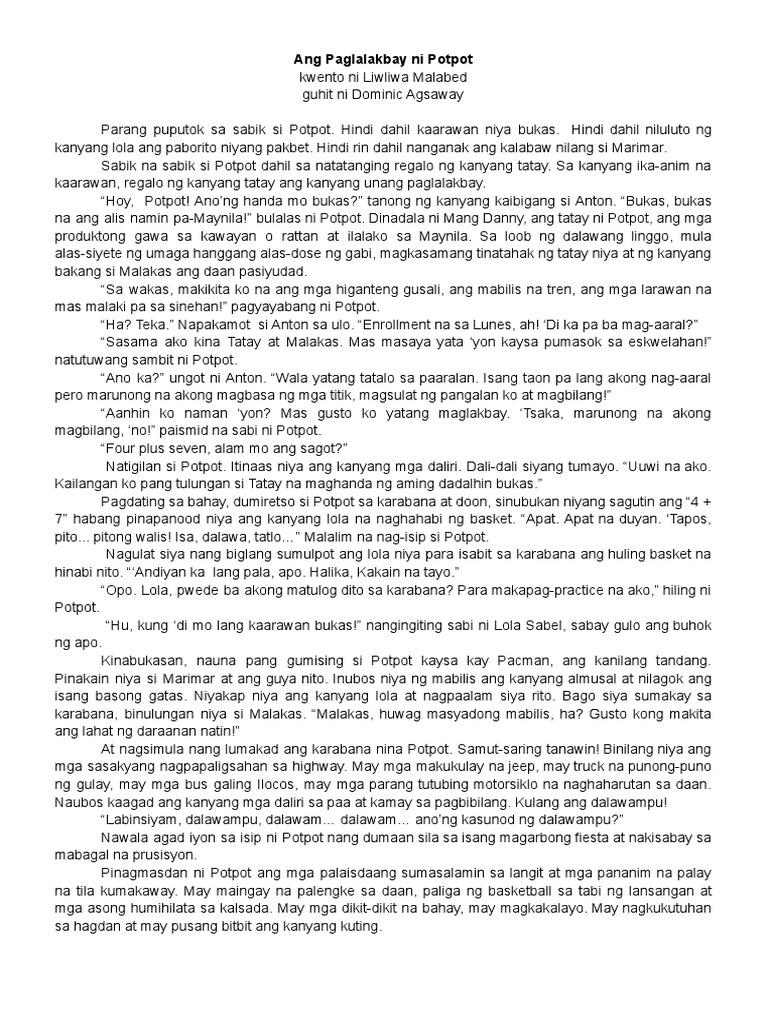 Ang Paglalakbay Ni Potpot | PDF