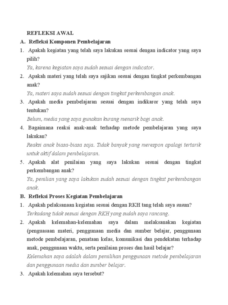 Refleksi Awal | PDF