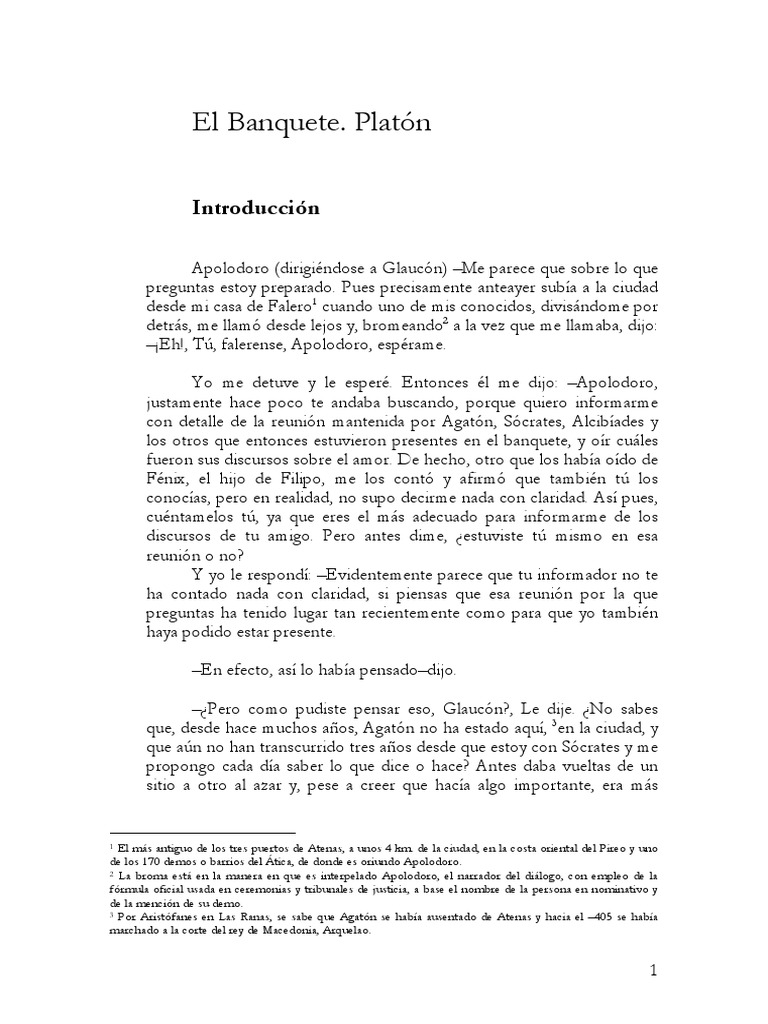 Platon - El Banquete | PDF | Amor | Aquiles