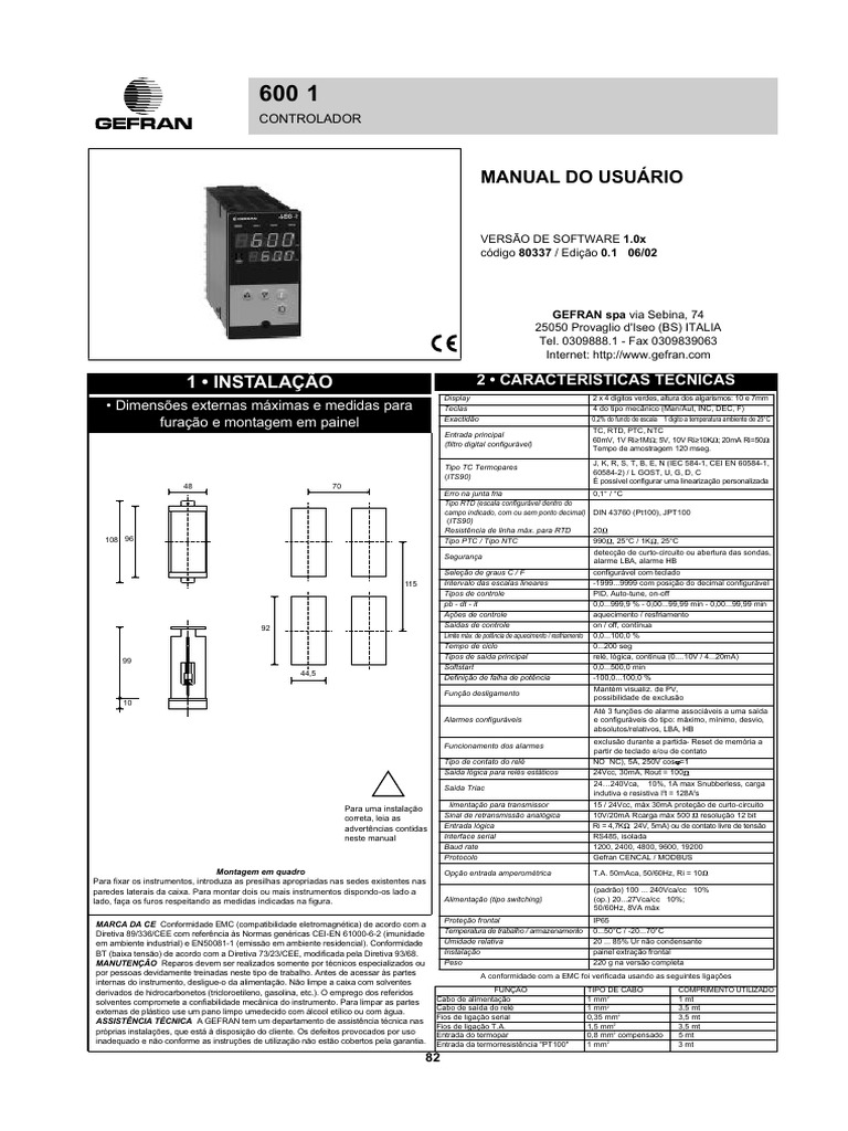 Gefran Manual - 600-1 | PDF