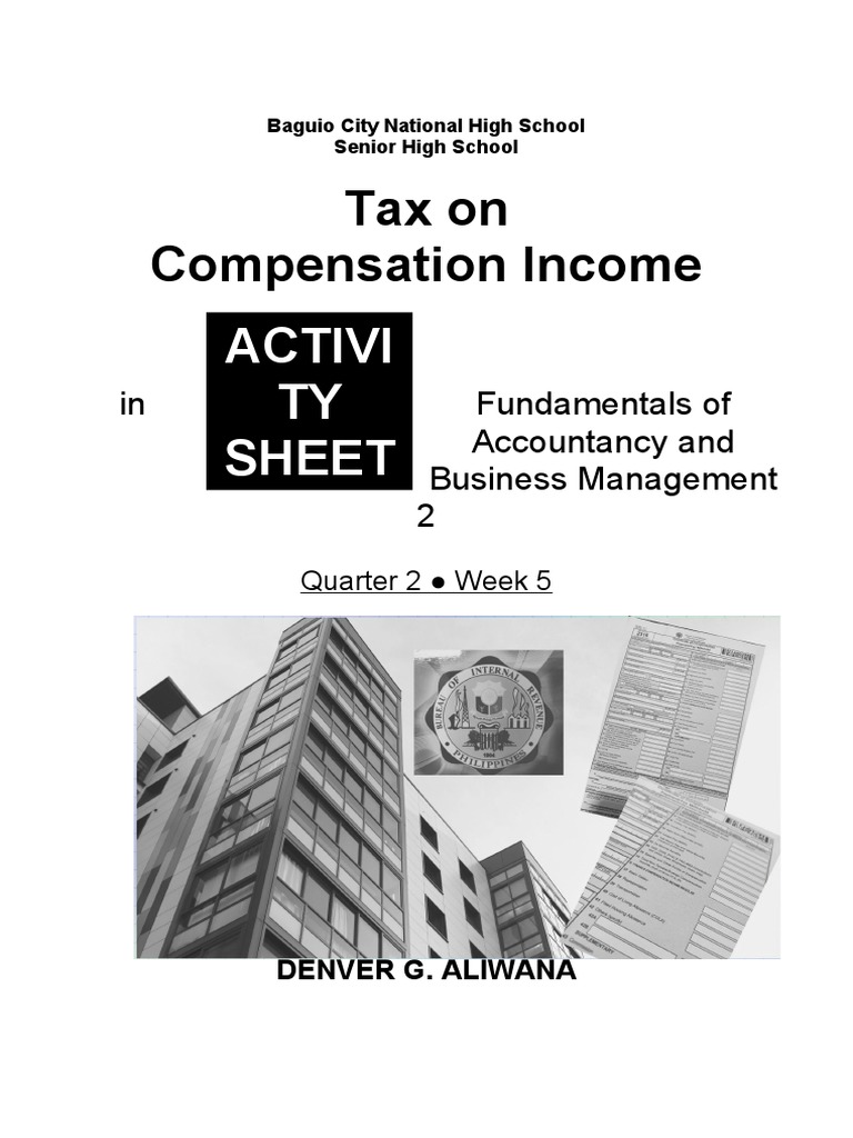 Tax on Compensation Income Activity Sheet | PDF | Employment | Taxes