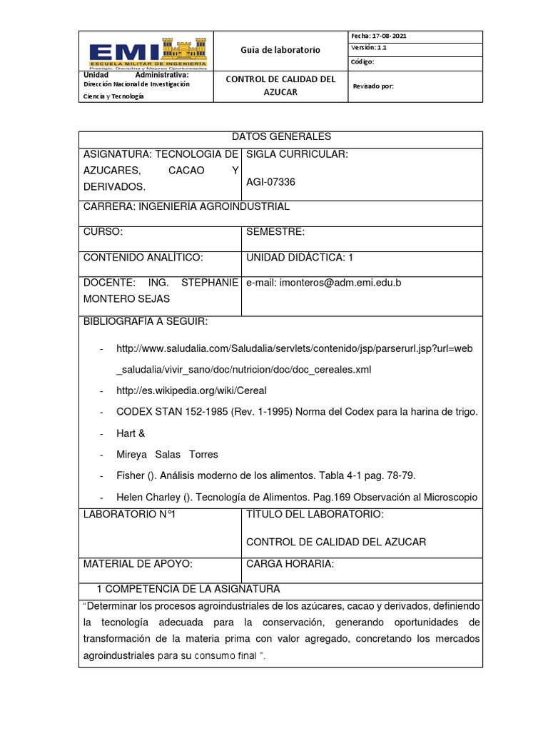 Control de Calidad Del Azucar | PDF | Melaza | Azúcar