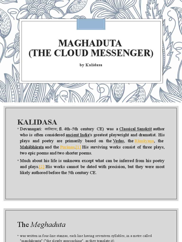 Maghaduta (The Cloud Messenger) : by Kalidasa | PDF | Poetry | Sanskrit