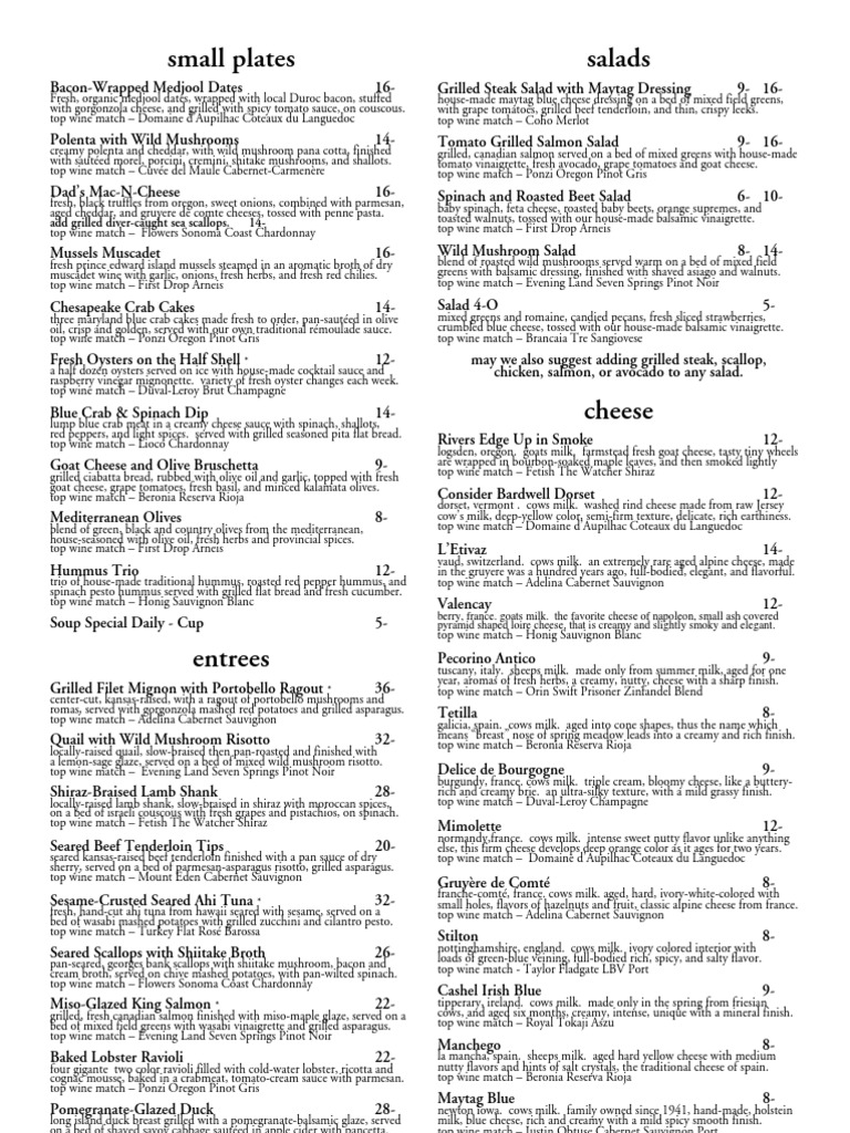 4 Olives Menu Page Two | PDF | Salad | Wine