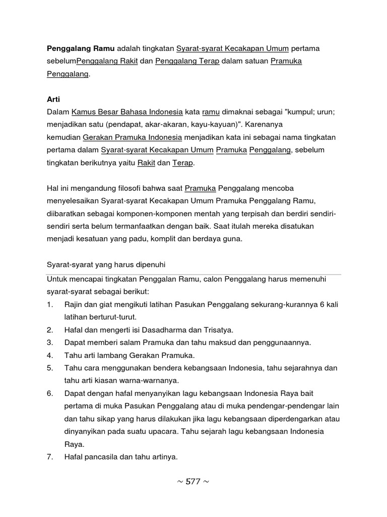 Penggalang Ramu | PDF