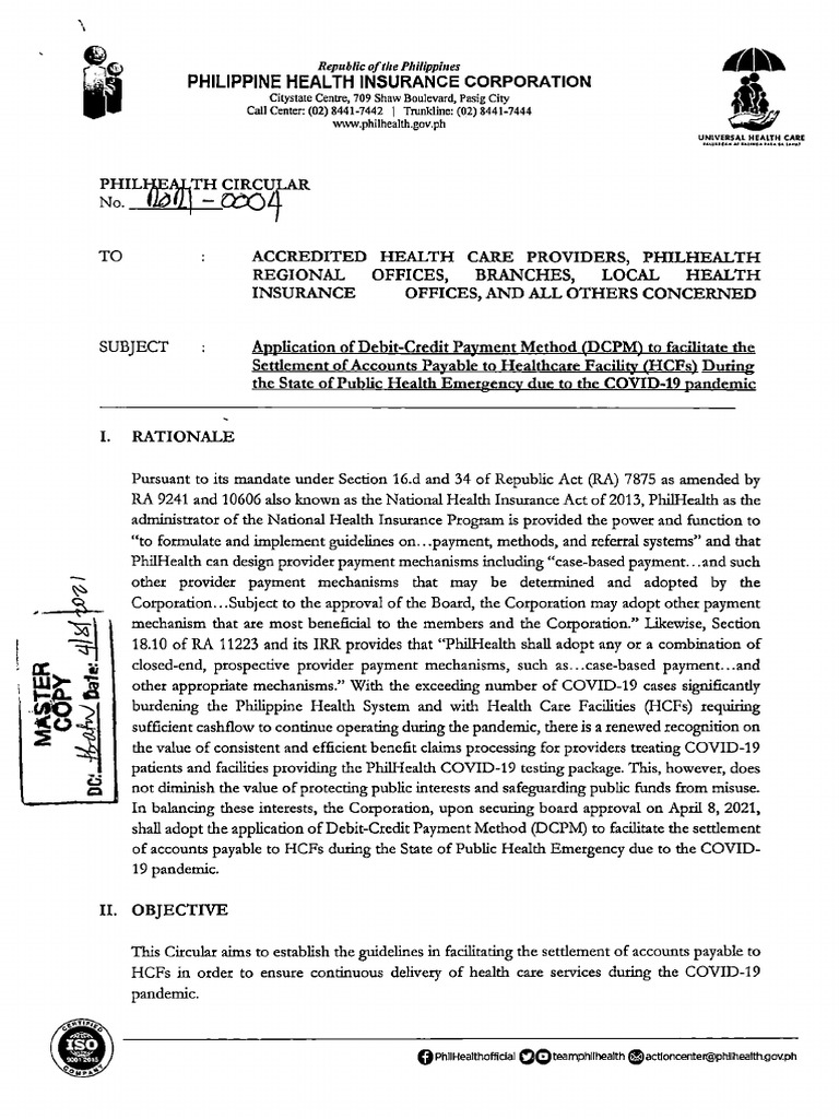 PhilHealth Circular 2021-0004 | PDF | Health Sciences | Health Care