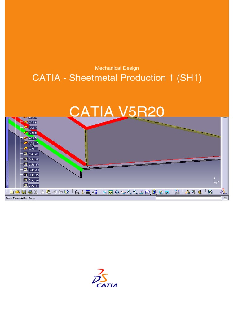 Catia V5R20: CATIA - Sheetmetal Production 1 (SH1) | PDF | Sheet Metal ...