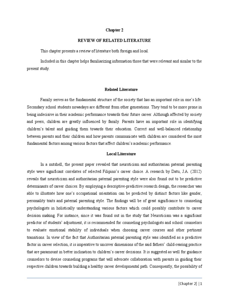 Review of Related Literature: (Chapter 2) - 1 | PDF | Relationships ...