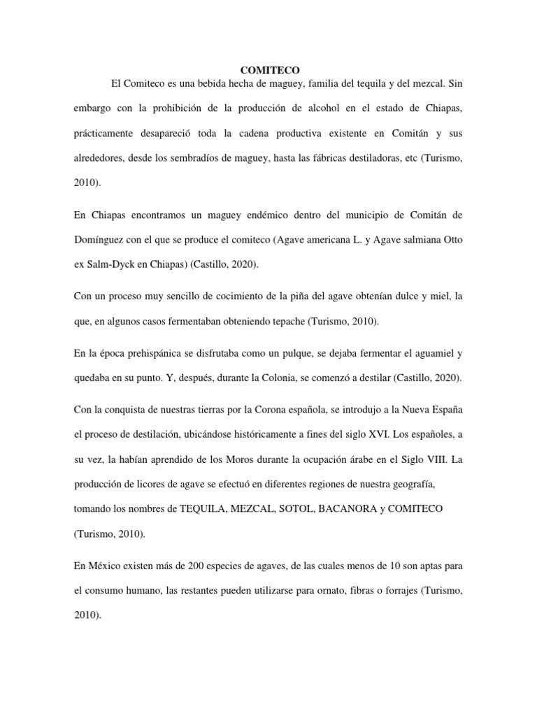 Comiteco: Bebida Ancestral de Chiapas | PDF | Bebidas alcohólicas | Bebida