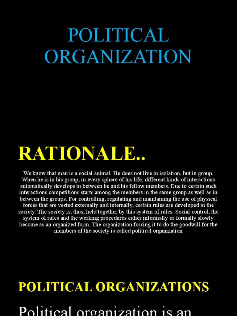 Political Organization Types Explained | PDF | Society | Leadership