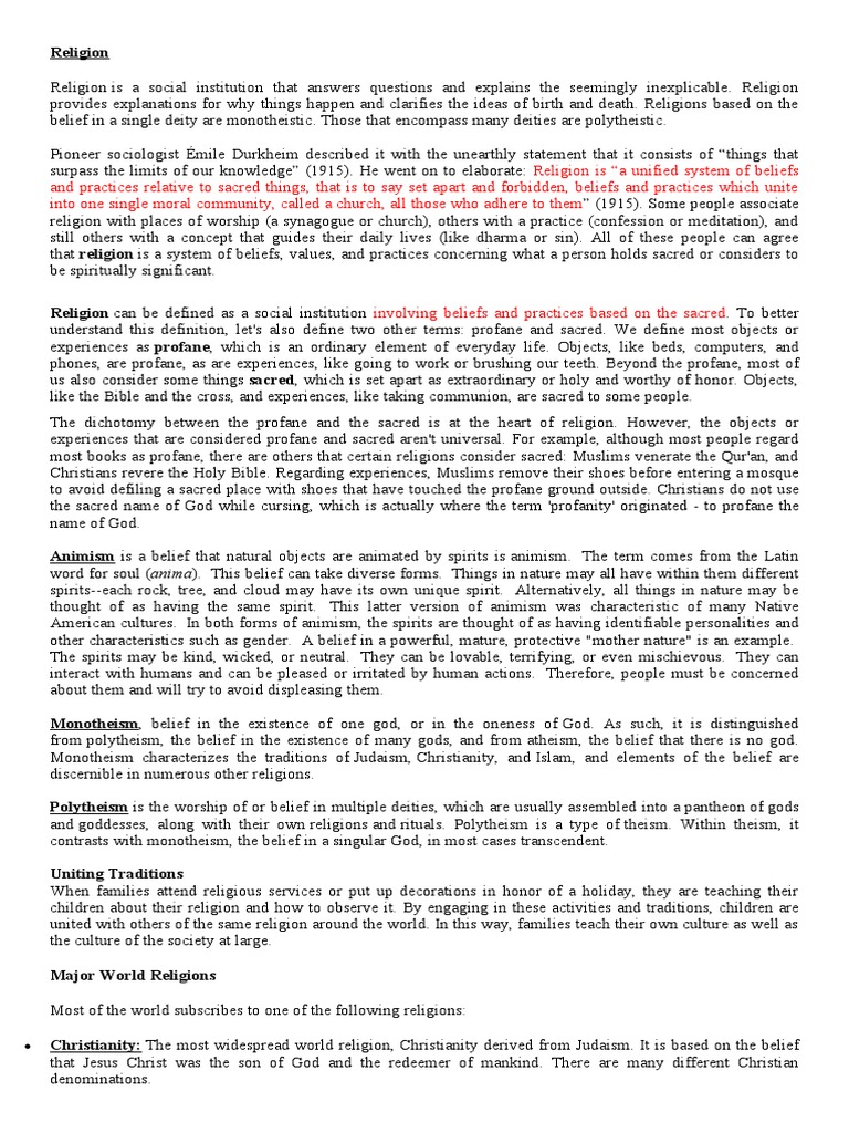 Ucsp Topic 25 Religion | PDF | God | Sacred