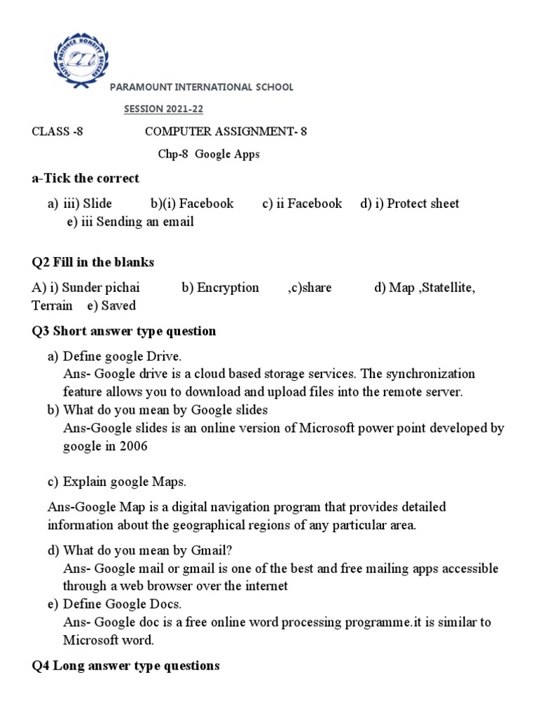 CLASS 8 TouchPad CH 8 Solutions | PDF | You Tube | Gmail