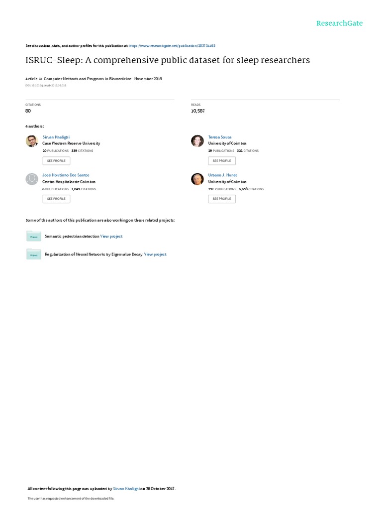 ISRUC-Sleep: A Comprehensive Public Dataset For Sleep Researchers | PDF | Sleep ...