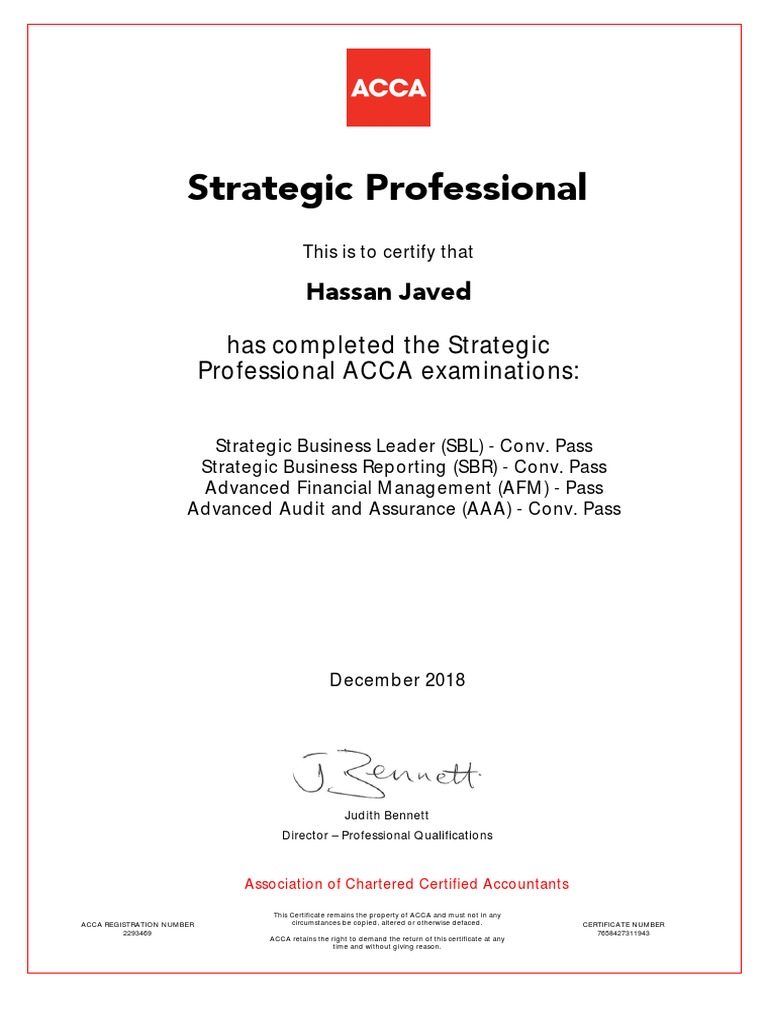 Strategic Professional: Hassan Javed Has Completed The Strategic ...