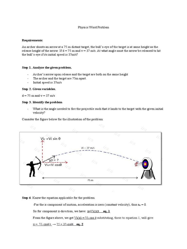 Physics Word Problem | PDF | Trigonometric Functions | Equations