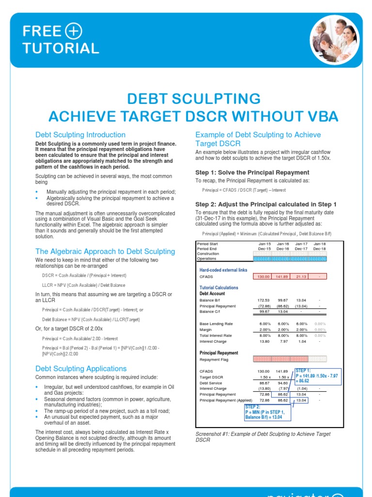 Debt Sculpting Tutorial | PDF | Debt | Project Finance