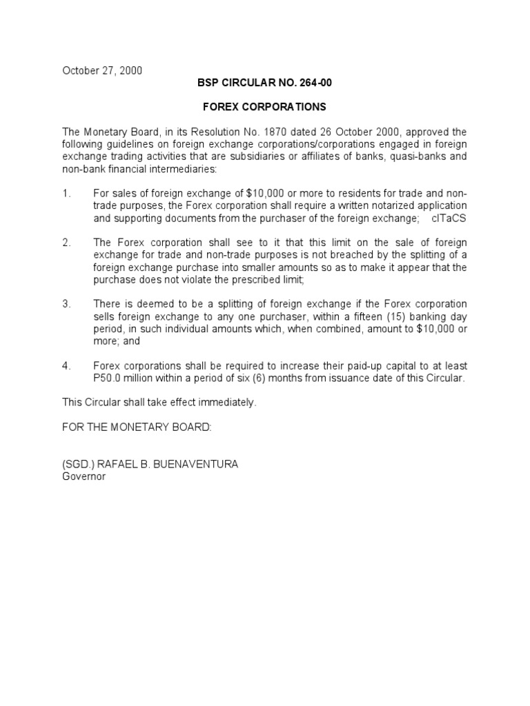 BSP Circular 264, S 2000 | PDF