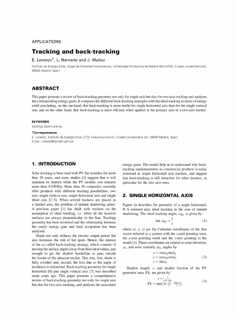 Backtracking Alogrithm | PDF | Photovoltaics | Photovoltaic System