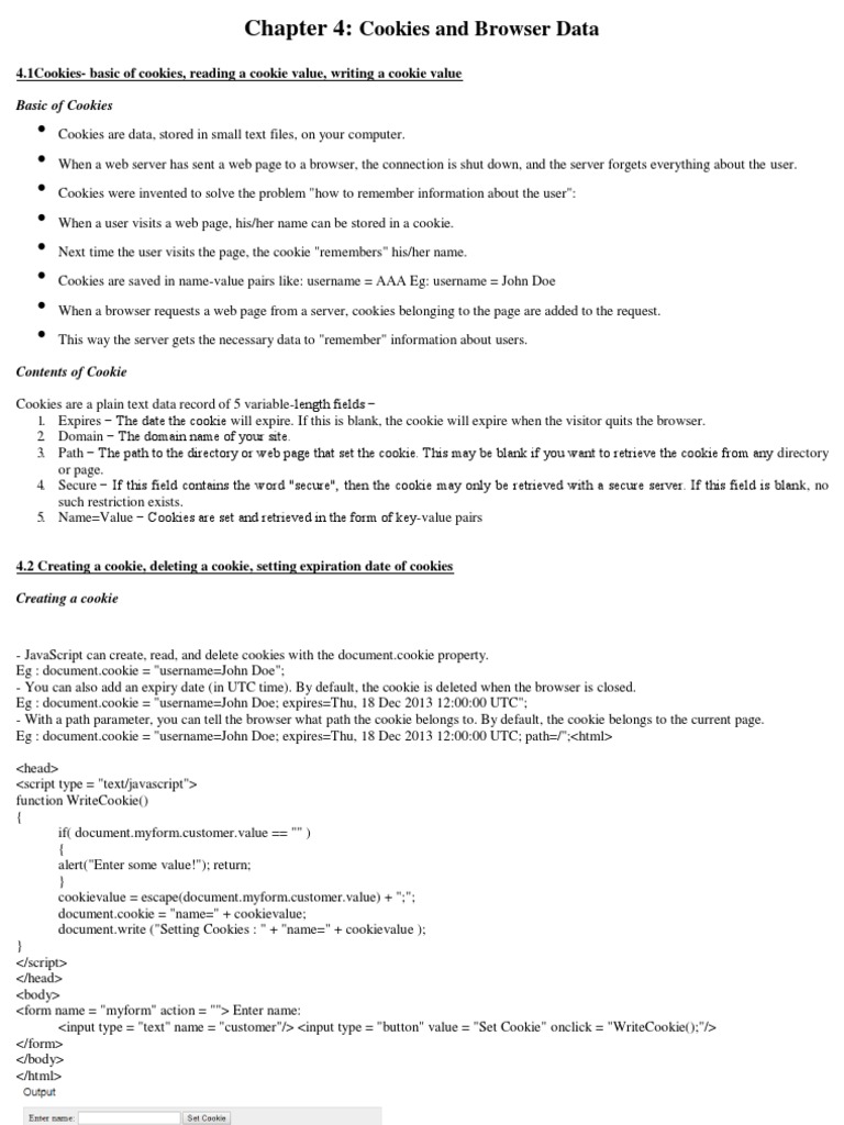Cookies and Browser Data: Understanding Cookies, Working with Windows ... Cookies and Browser Data: Understanding Cookies, Working with Windows ...