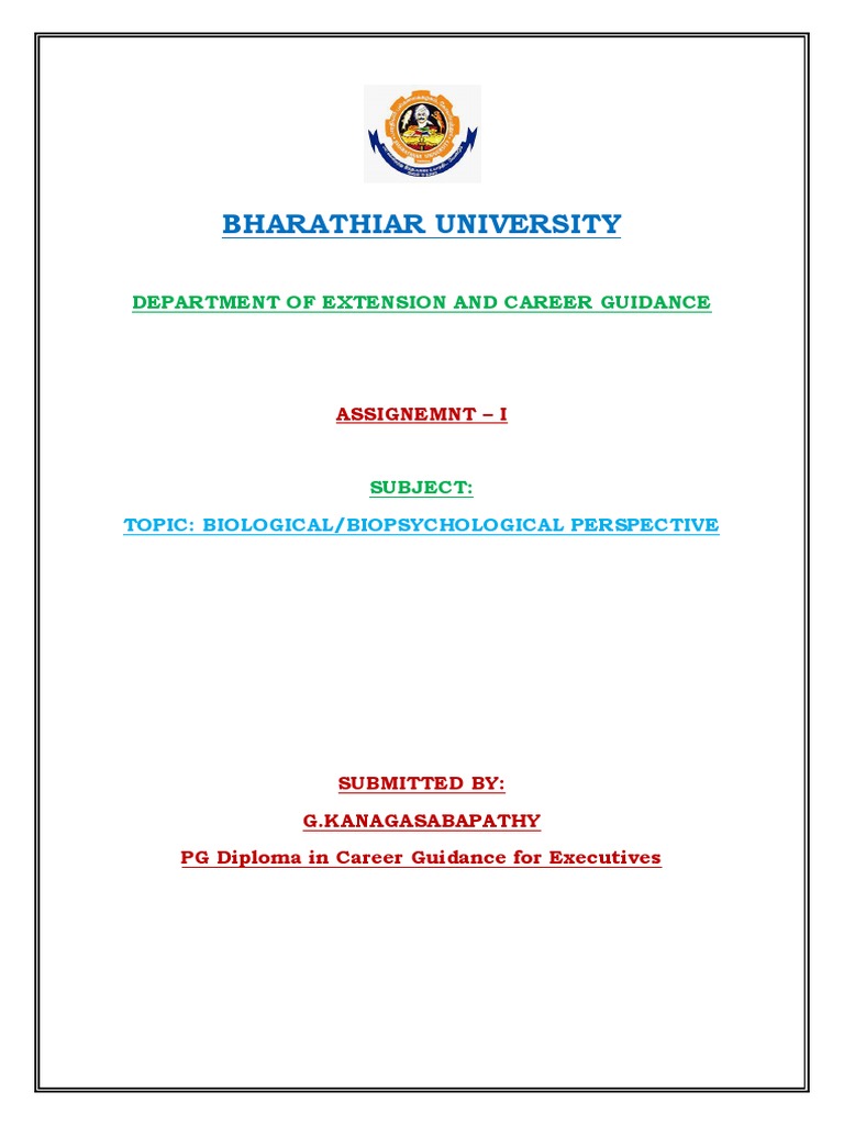 Definition of The Biological Perspective | PDF | Behavioral ...