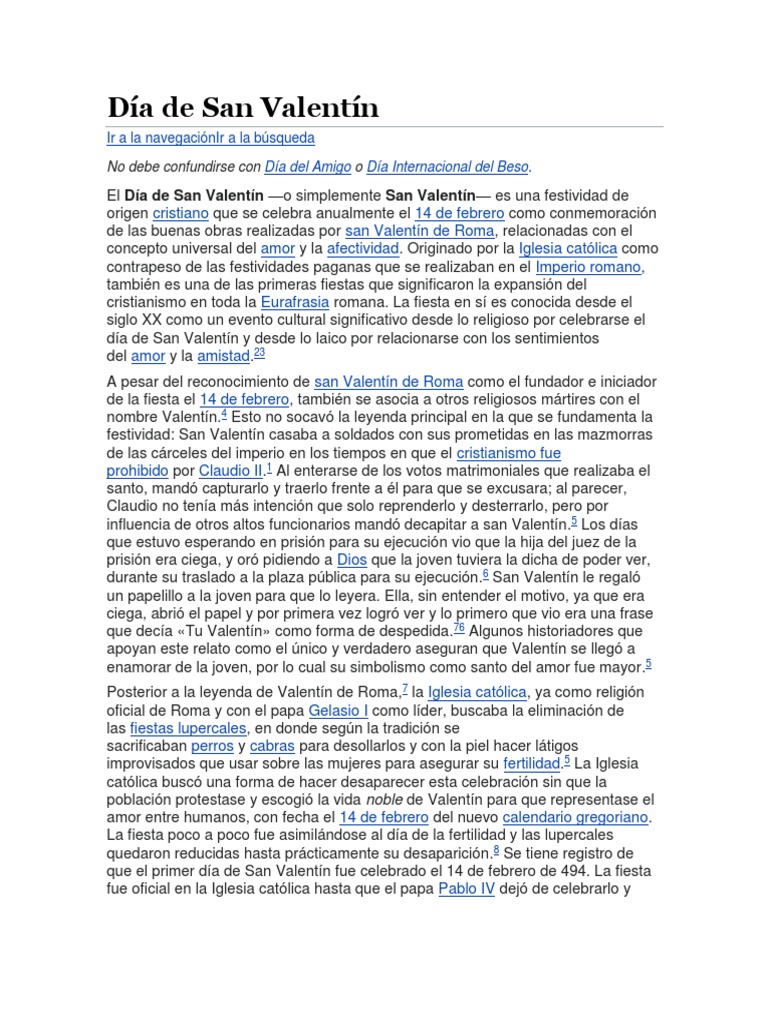 Historia y significado del Día de San Valentín | PDF | día de San Valentín
