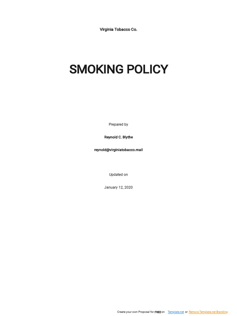 Smoking Policy Template | PDF | Cigarette | Smoking