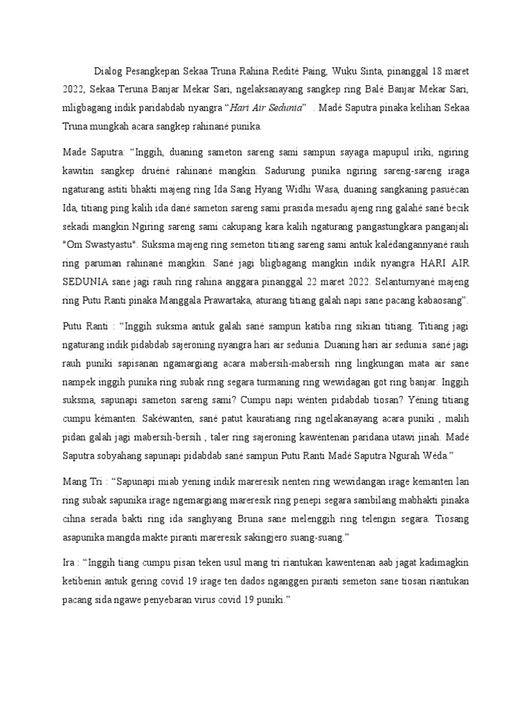 Teks Sangkep | PDF