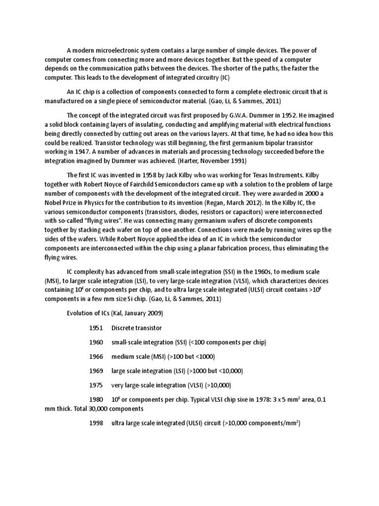 History of IC | PDF | Integrated Circuit | Electronic Circuits