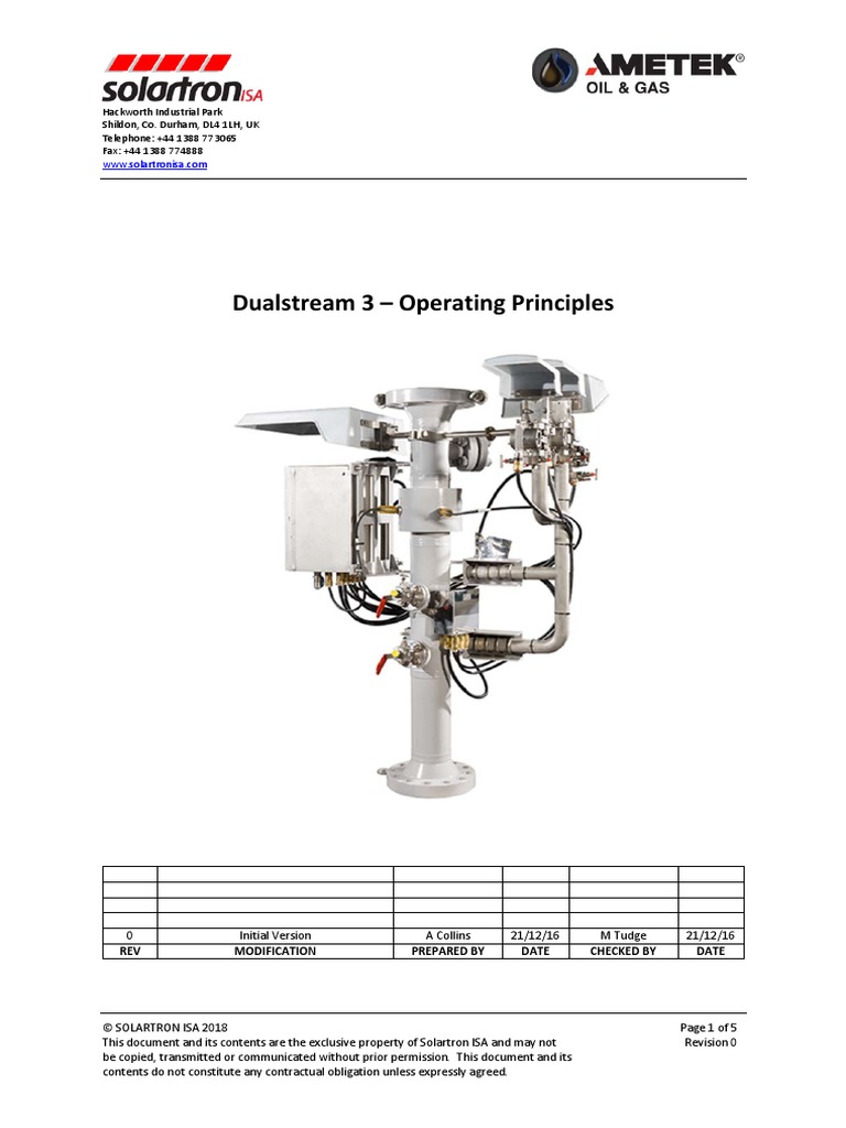 Operating Principles DS3 | PDF | Flow Measurement | Fluid Dynamics