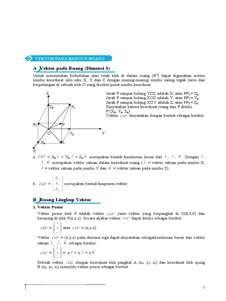Bahan Ajar Vektor Di R3 | PDF