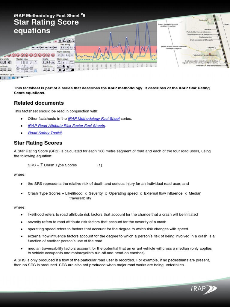 IRAP Model Factsheet 6 - Star Rating Score Equations | PDF