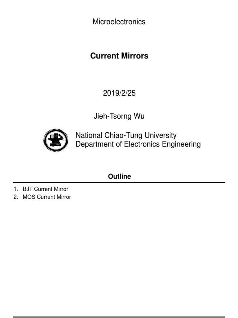 15 Current Mirrors | PDF | Bipolar Junction Transistor | Electrical ...