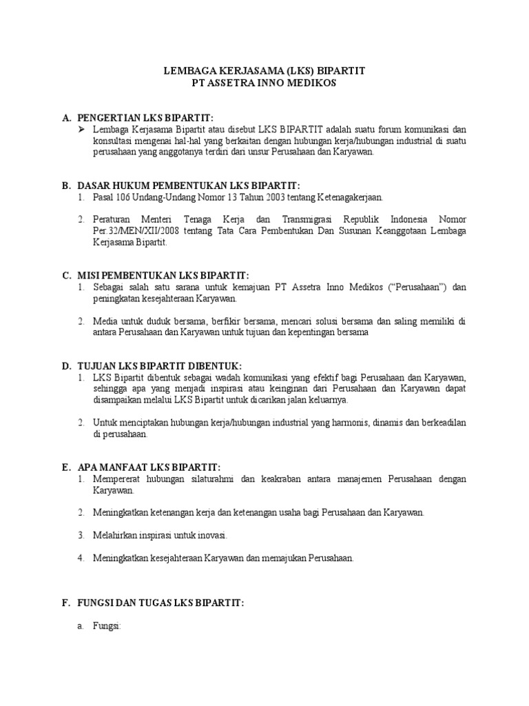 LKS BIPARTIT. Untuk Sosialisasi Dan Informasi | PDF | Bisnis