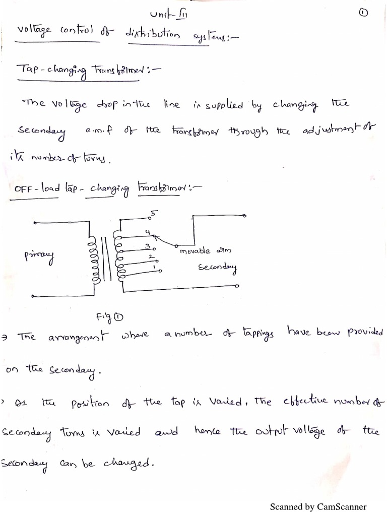 Unit-3 Voltage Control of Distribution Systems | PDF
