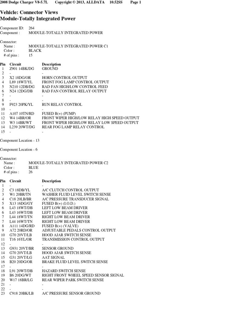 Vehicle: Connector Views Module-Totally Integrated Power | PDF ...