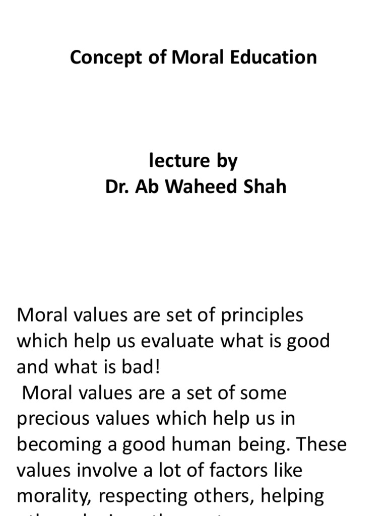 Importance of Moral Education | PDF | Morality | Value (Ethics)