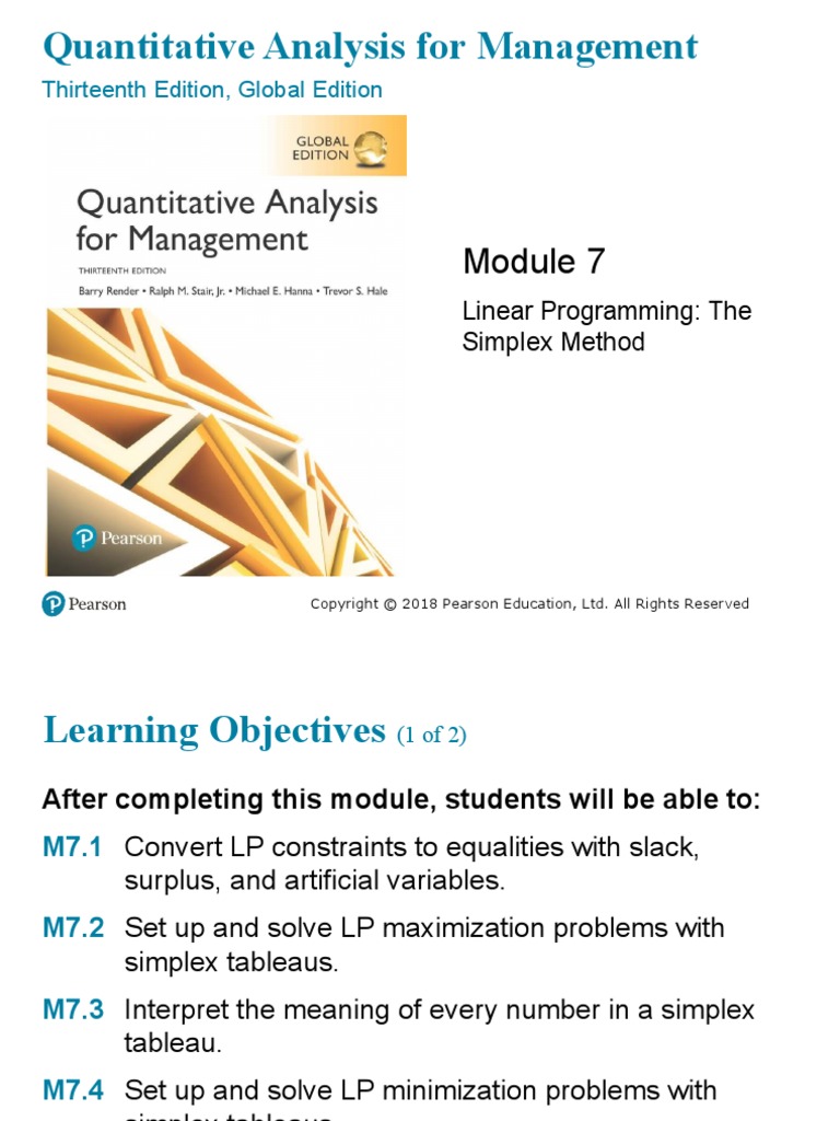 Linear Programming The Simplex Method Pdf Linear Programming Mathematical Optimization 
