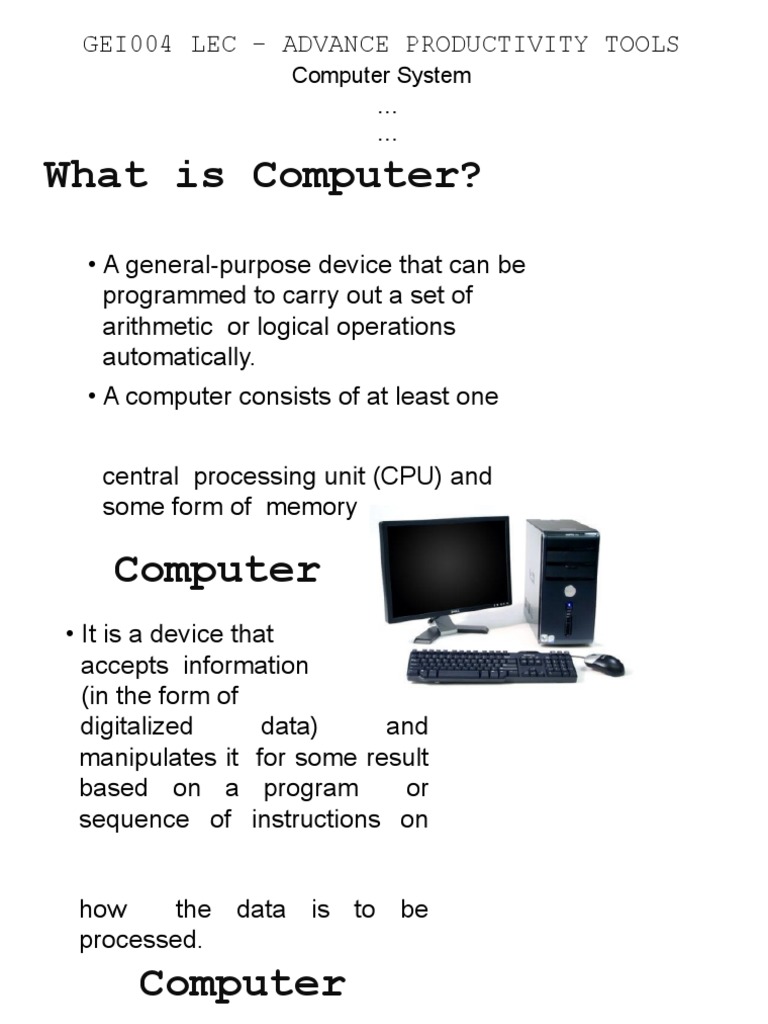 Computer System | PDF | Computer Hardware | Input/Output