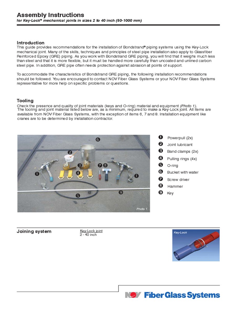 Assembly Instructions: For Key-Lock Mechanical Joints in Sizes 2 To 40 ...