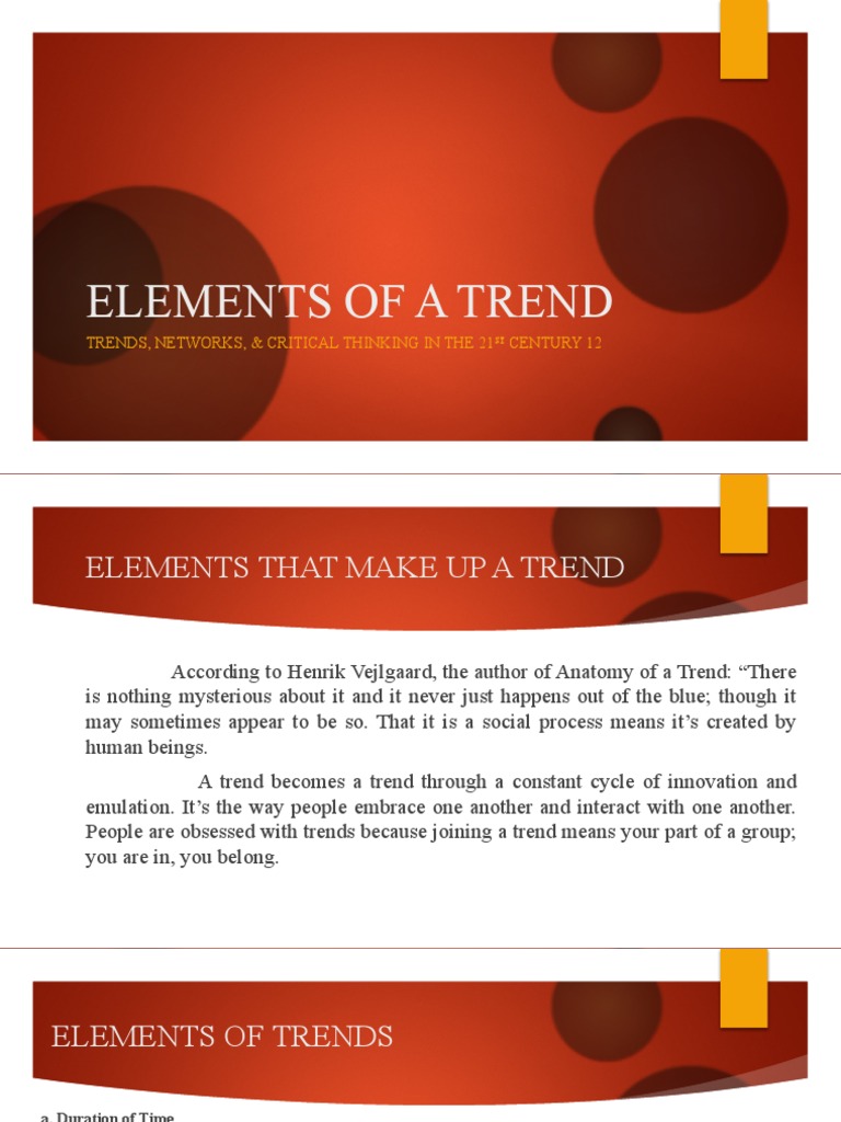 Lesson 3 - Elements of A Trend | PDF