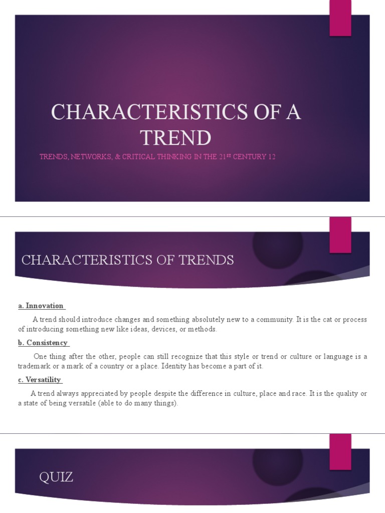 Lesson 4 - Characteristics of A Trend | PDF