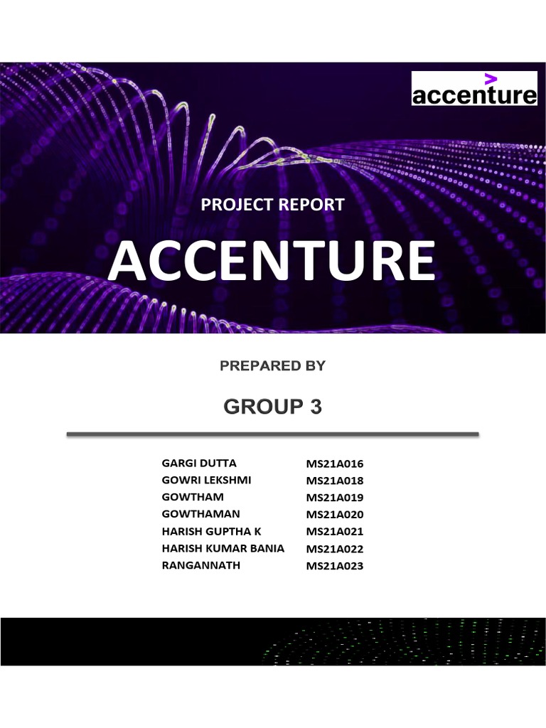 Accenture Project Report E1 | PDF | Outsourcing | Accenture