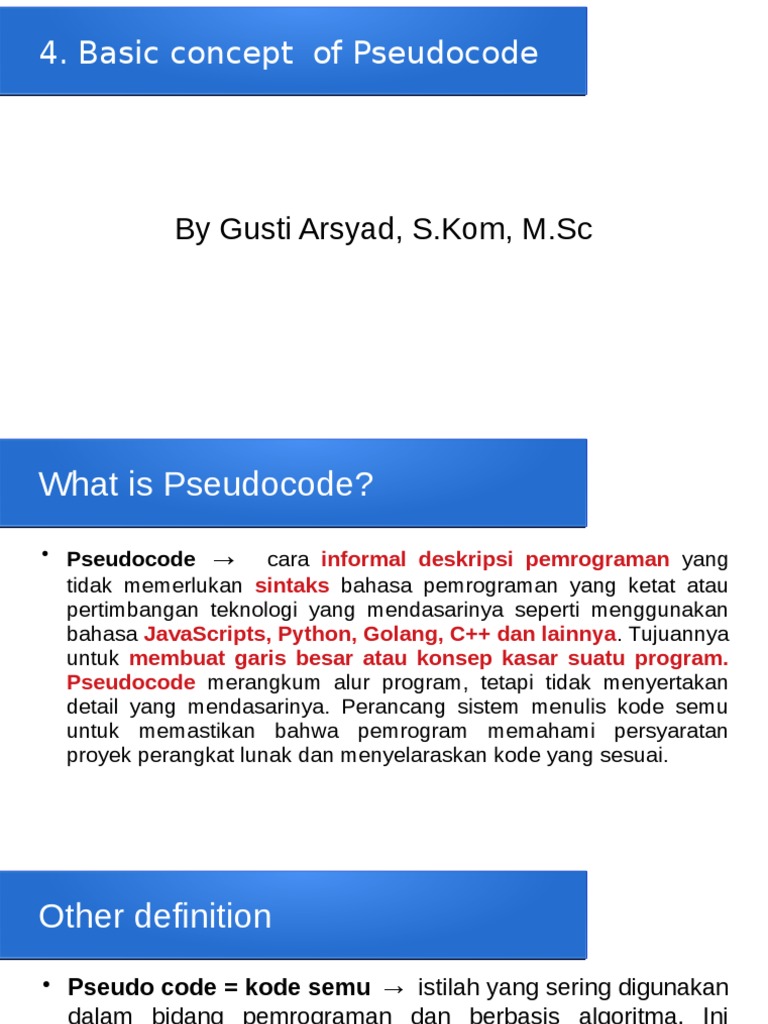 [JUDUL]: Konsep Dasar Pseudocode | PDF
