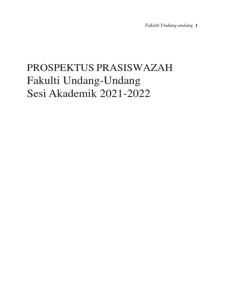 Prospektus Prasiswazah Sesi Akademik 20212022 | PDF