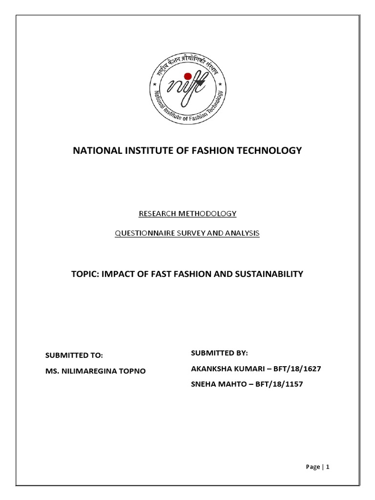 Research Methodology On Fast Fashion and Waste Water | PDF | Fashion ...