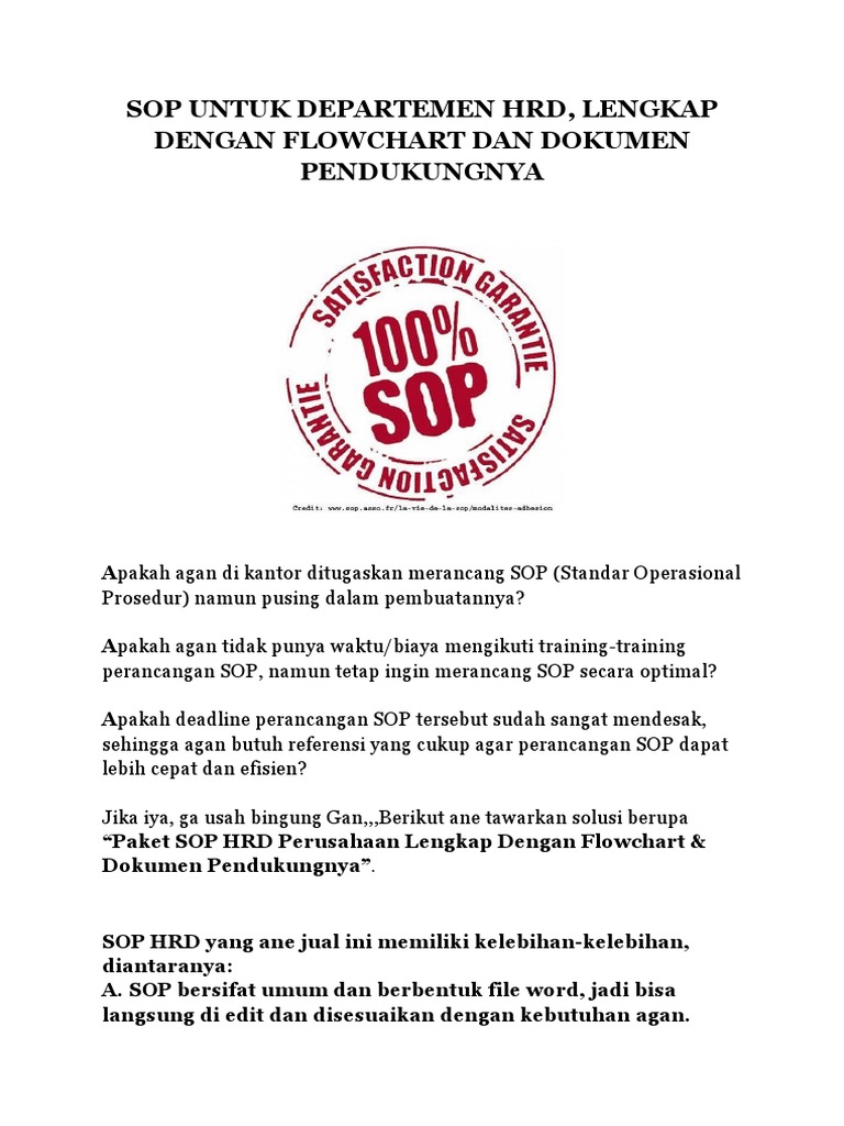 Sop HRD Perusahaan | PDF