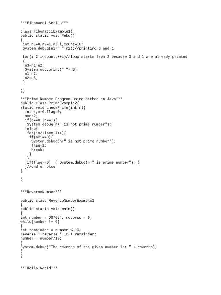 Apex Basic Program For Practice | Download Free PDF | String (Computer Science) | Array Data ...