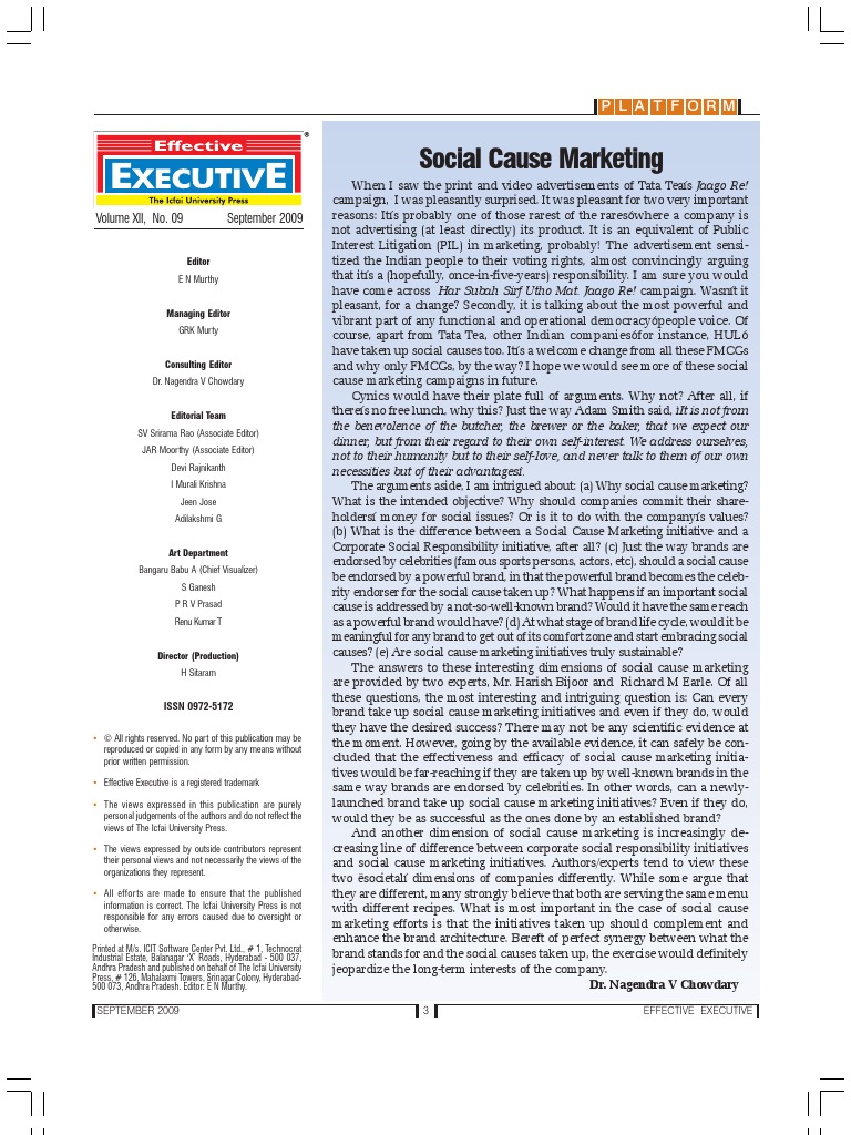 Social Cause Marketing Sept-09 | PDF | Brand | Marketing