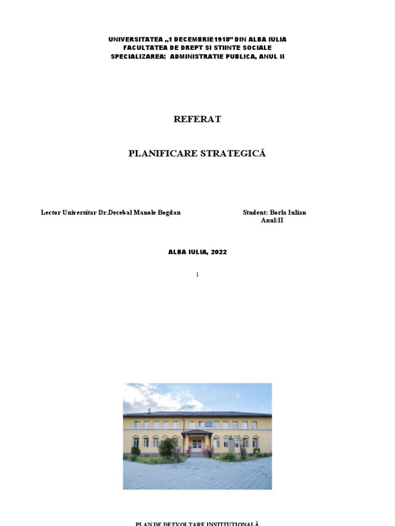 Proiect Planificare Strategica | PDF